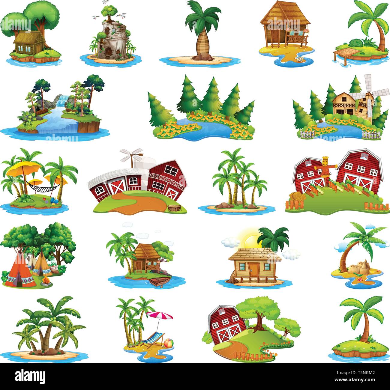 Set of different islands illustration Stock Vector Image & Art - Alamy