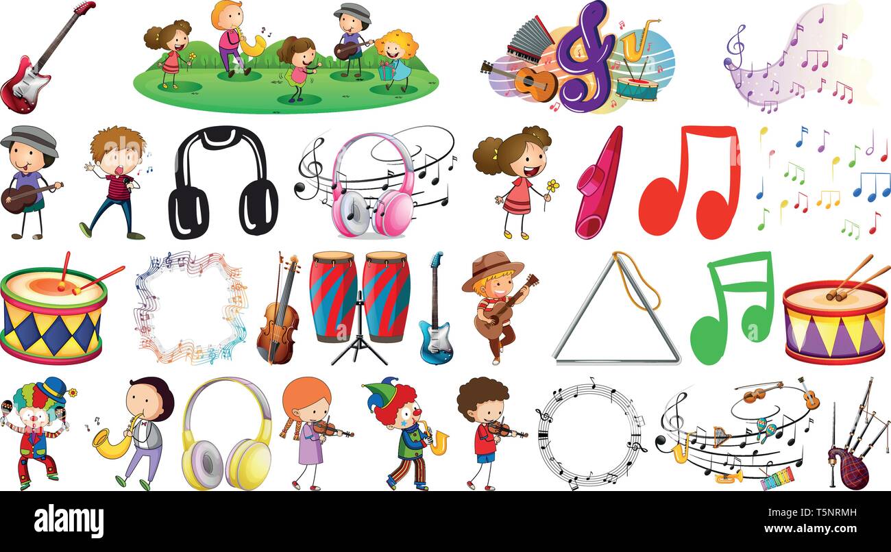 Set of music object illustration Stock Vector Image & Art - Alamy