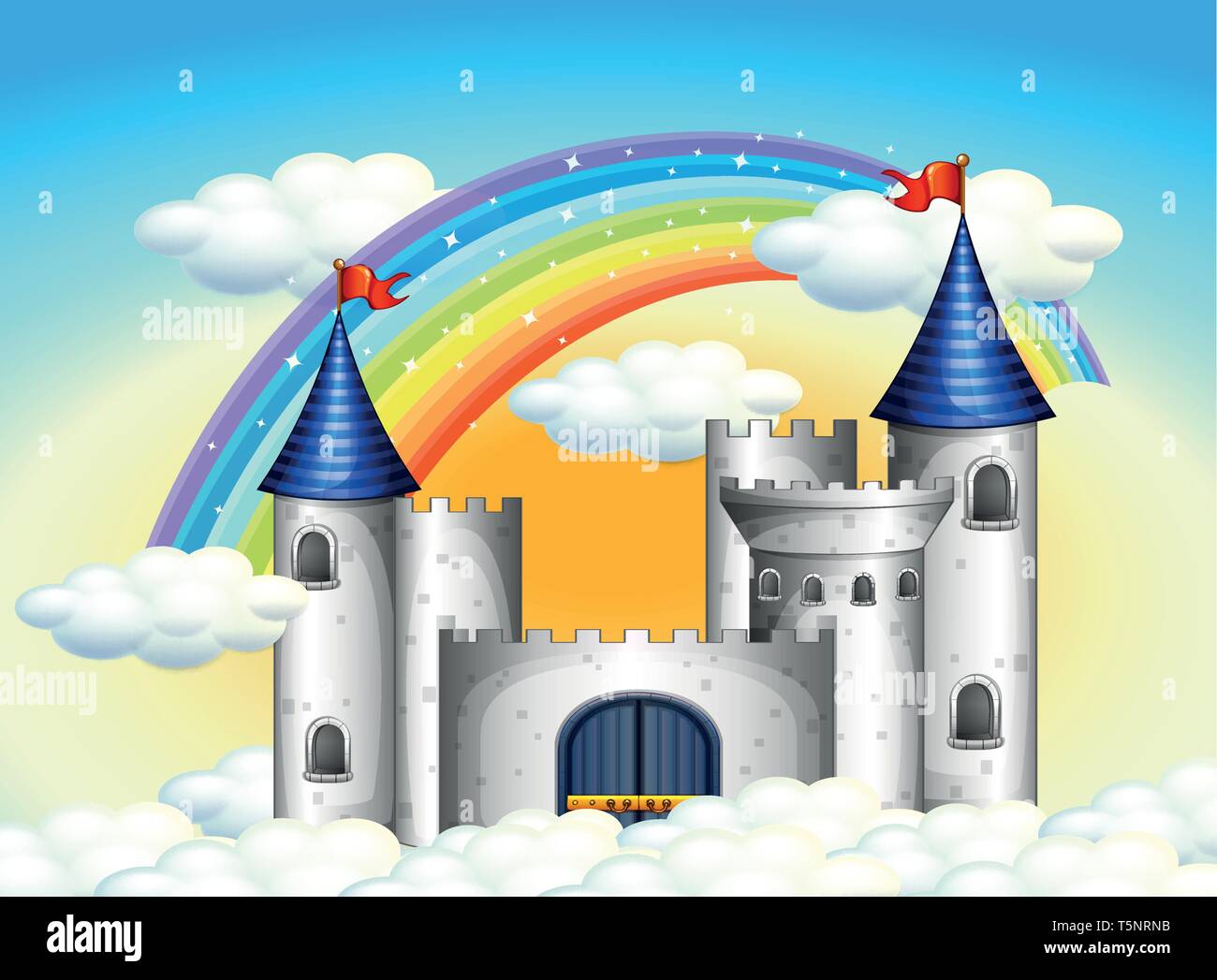 Castle in the clouds illustration Stock Vector Image & Art - Alamy