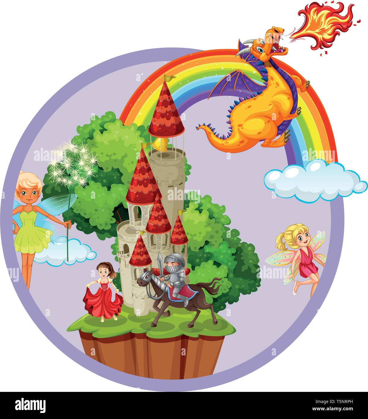 Fantasy scene concept wallpaper illustration Stock Vector Image & Art ...