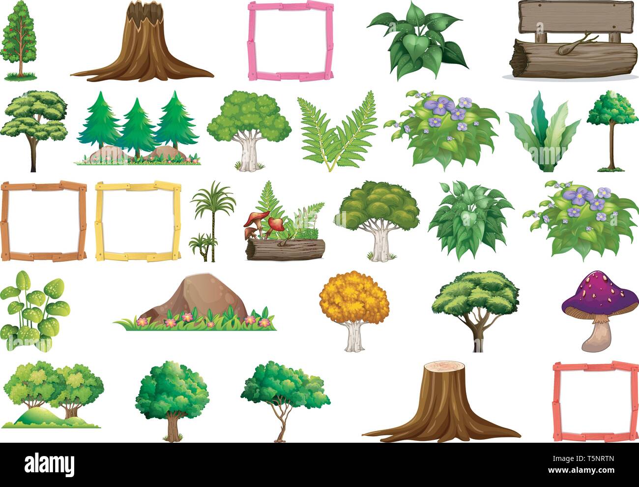 Set of diiferent nature objects illustration Stock Vector Image & Art ...
