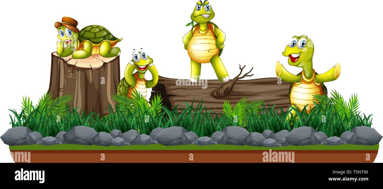 Fun turtle cartoon character in Stock Vector Images - Alamy