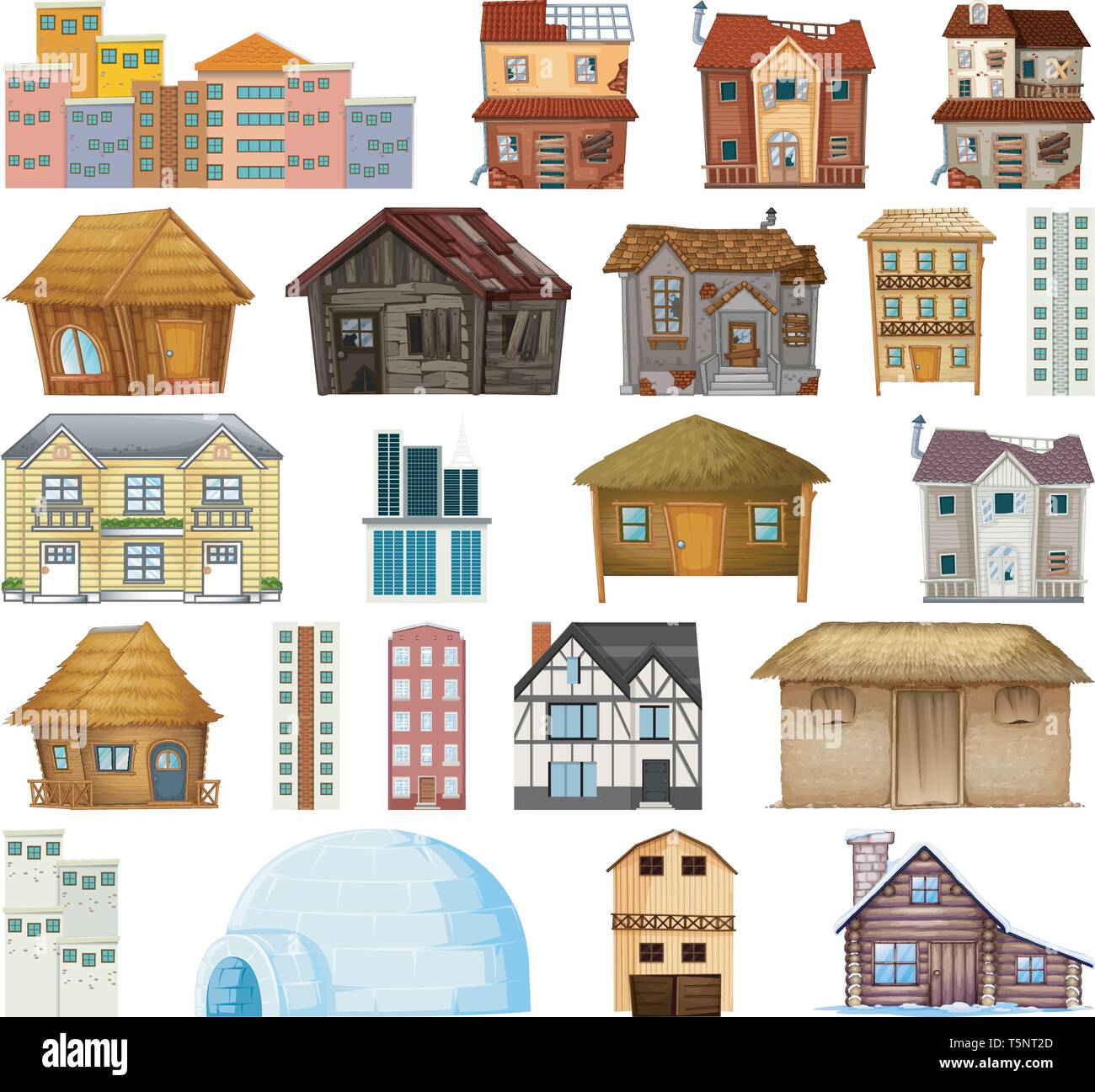 Set of different house illustration Stock Vector Image & Art - Alamy