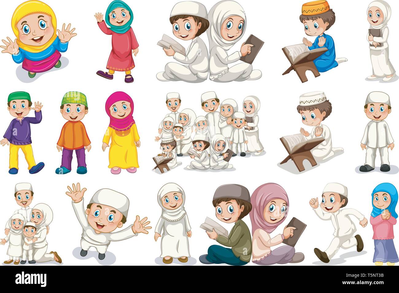 Set of muslim character illustration Stock Vector Image & Art - Alamy