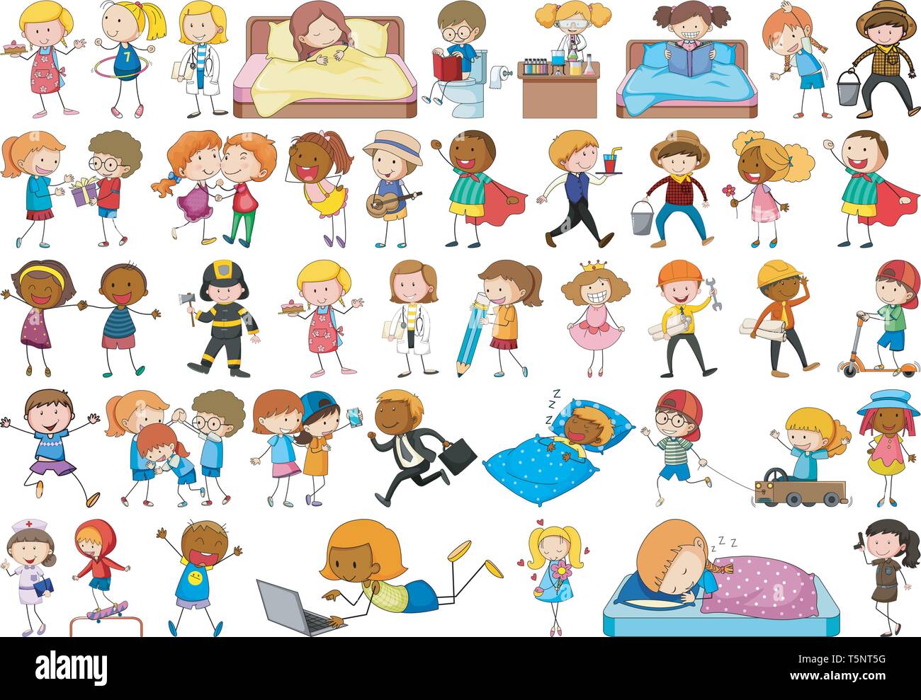 Set of doodle character illustration Stock Vector Image & Art - Alamy