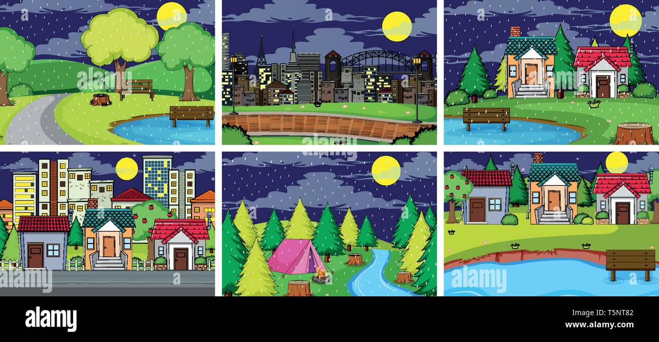 Set of simple landscape illustration Stock Vector Image & Art - Alamy