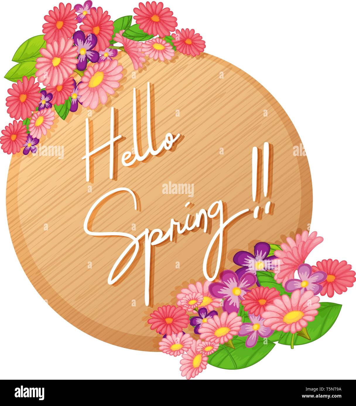Hello spring flower concept illustration Stock Vector Image & Art - Alamy