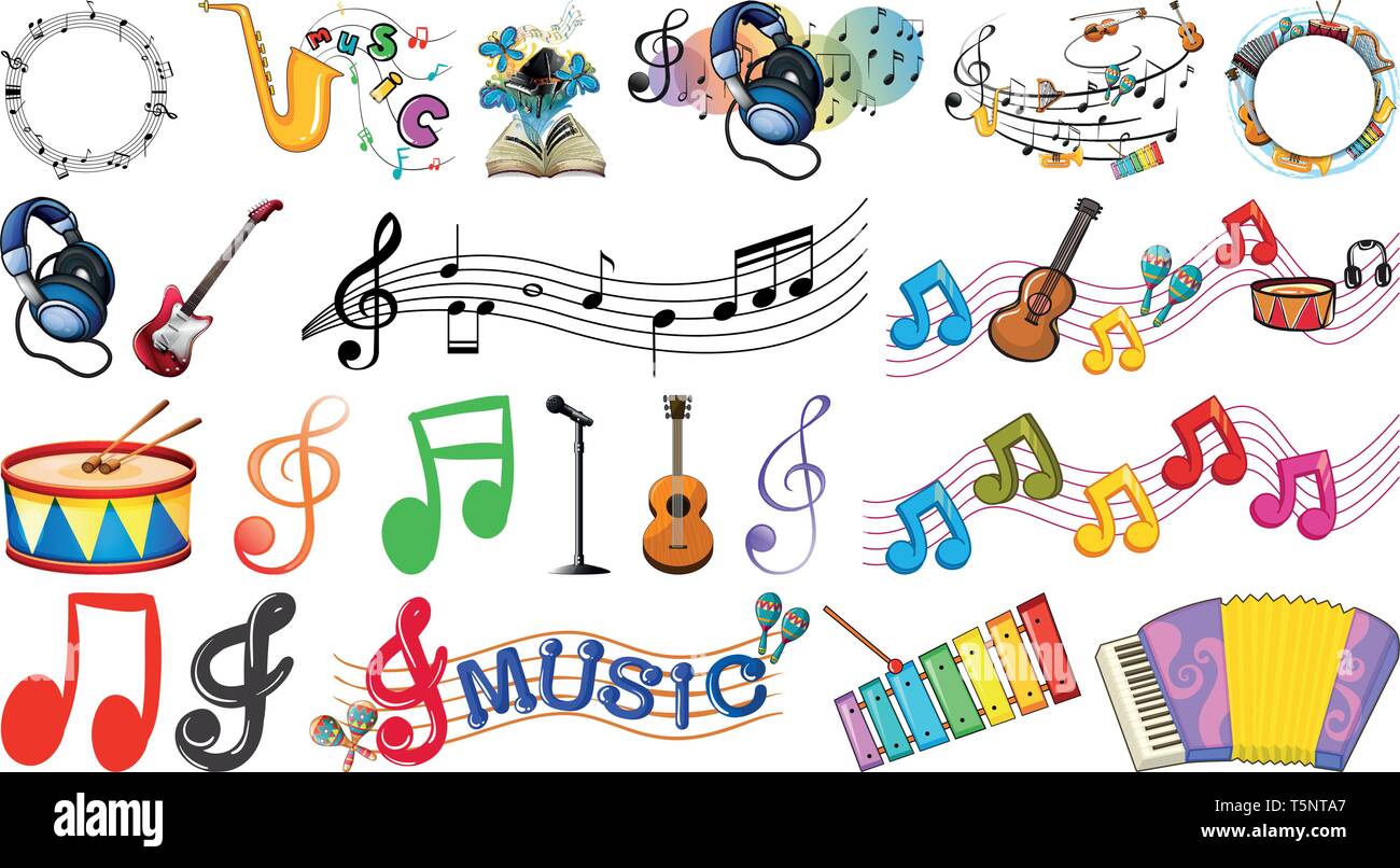 set of music object illustration Stock Vector Image & Art - Alamy