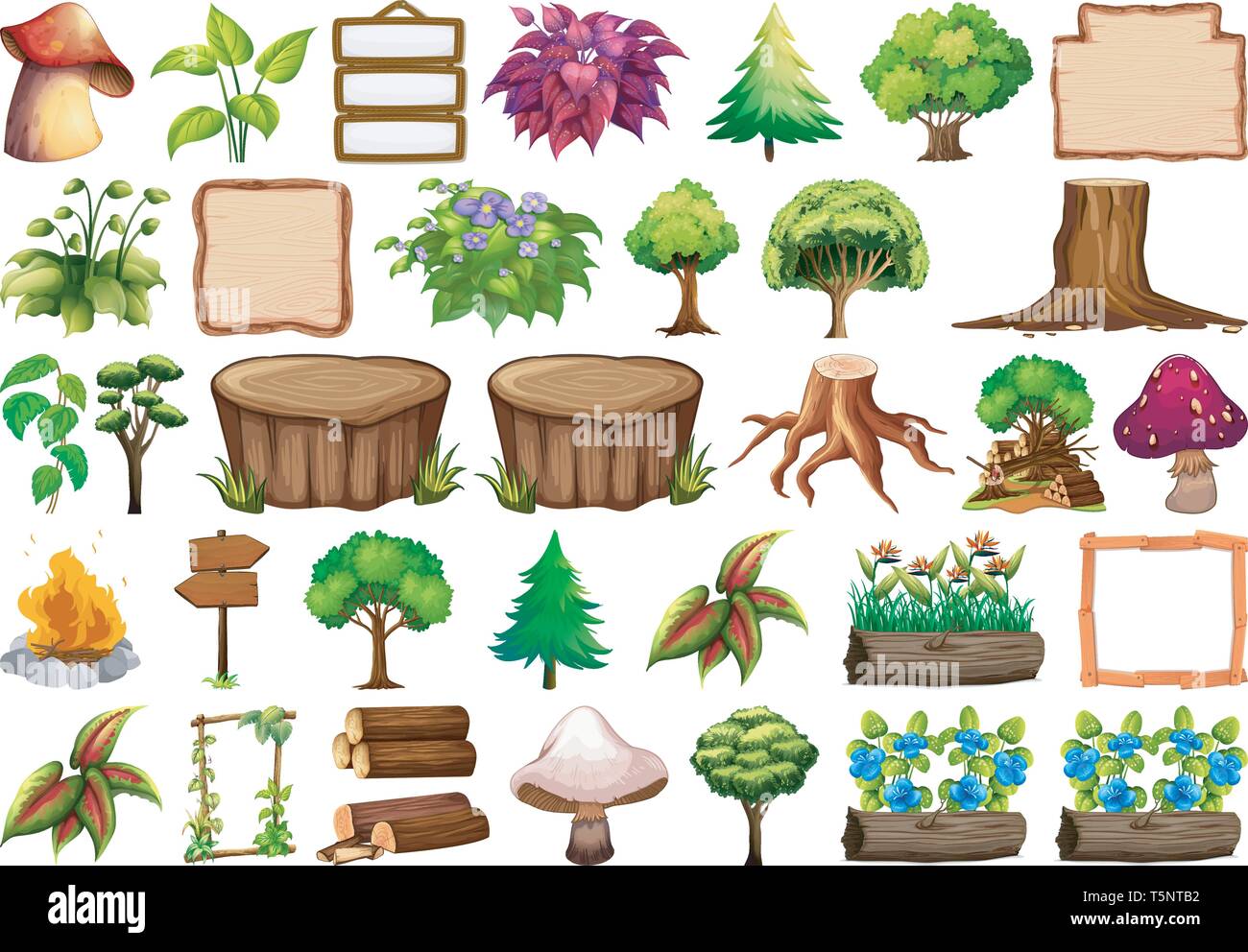 Set of nature element for decor illustration Stock Vector Image & Art ...