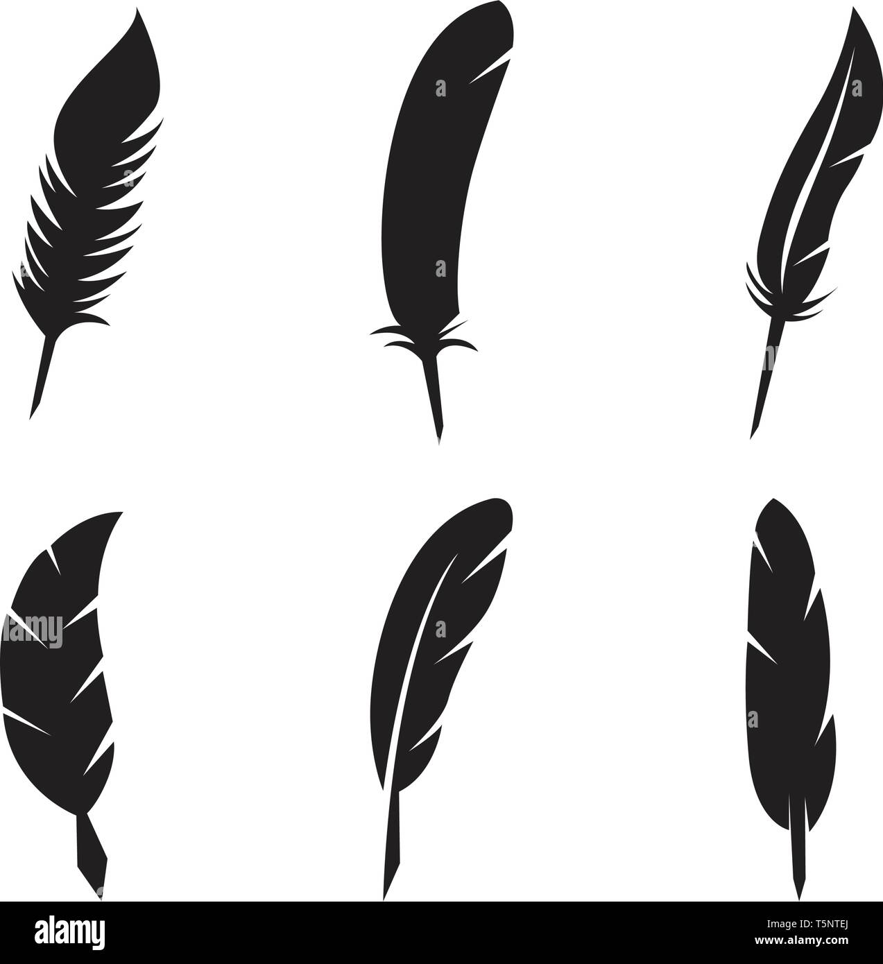 Feather pen write sign logo template app vector Stock Vector Image ...