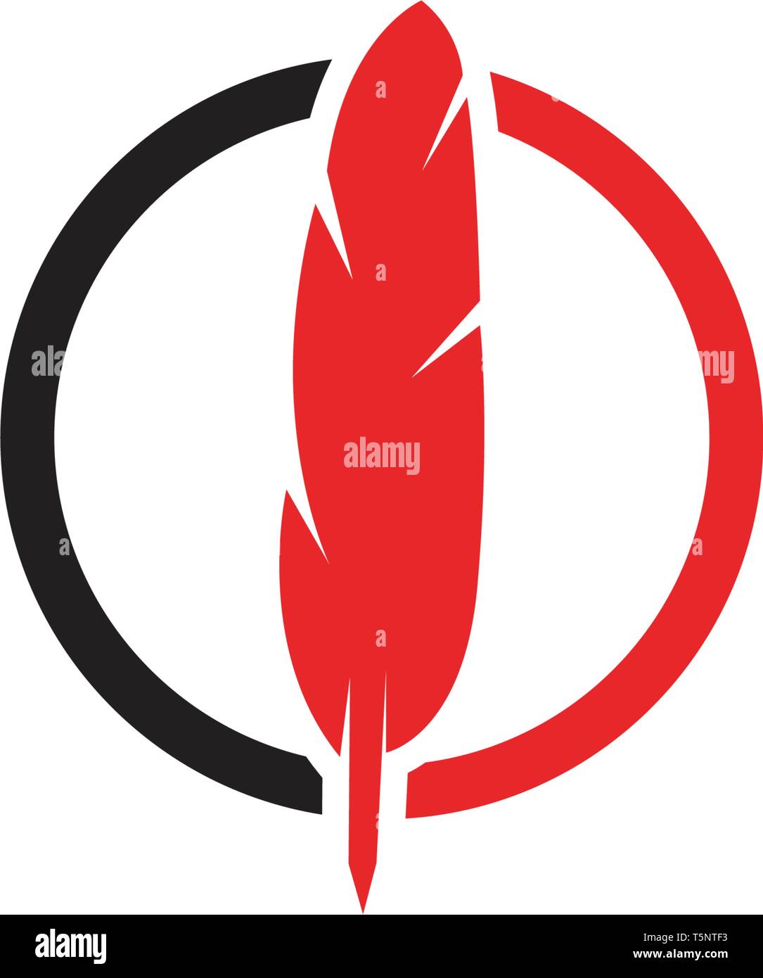 Feather pen write sign logo template app vector Stock Vector Image ...