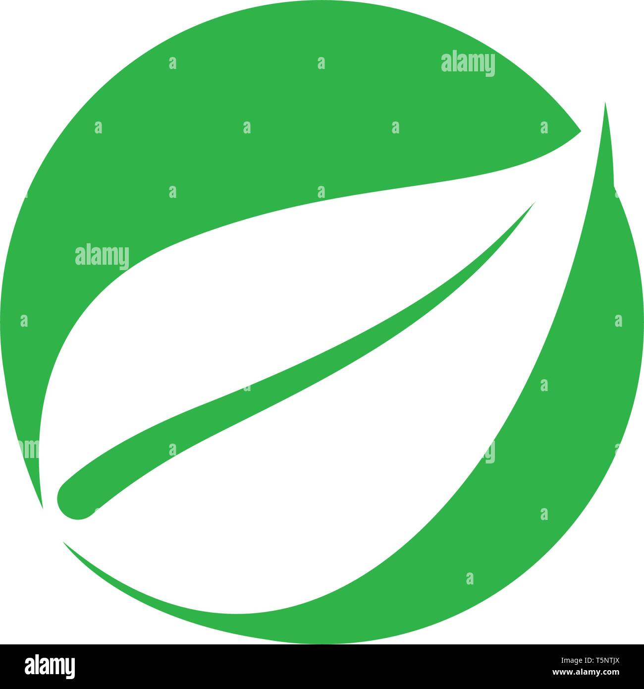 green leaf ecology nature element vector icon - Vector Stock Vector ...