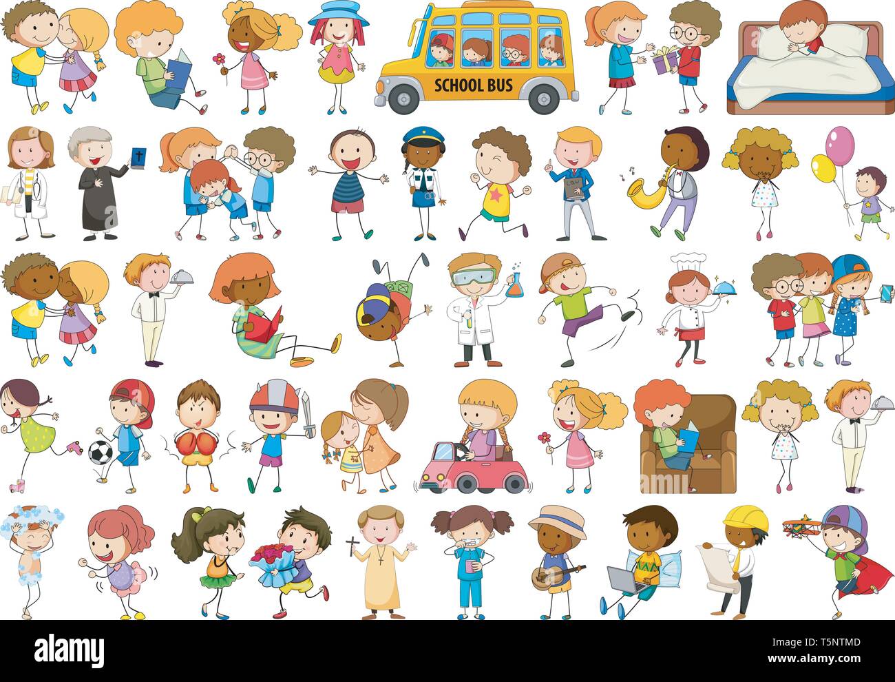 Set of doodle character illustration Stock Vector Image & Art - Alamy