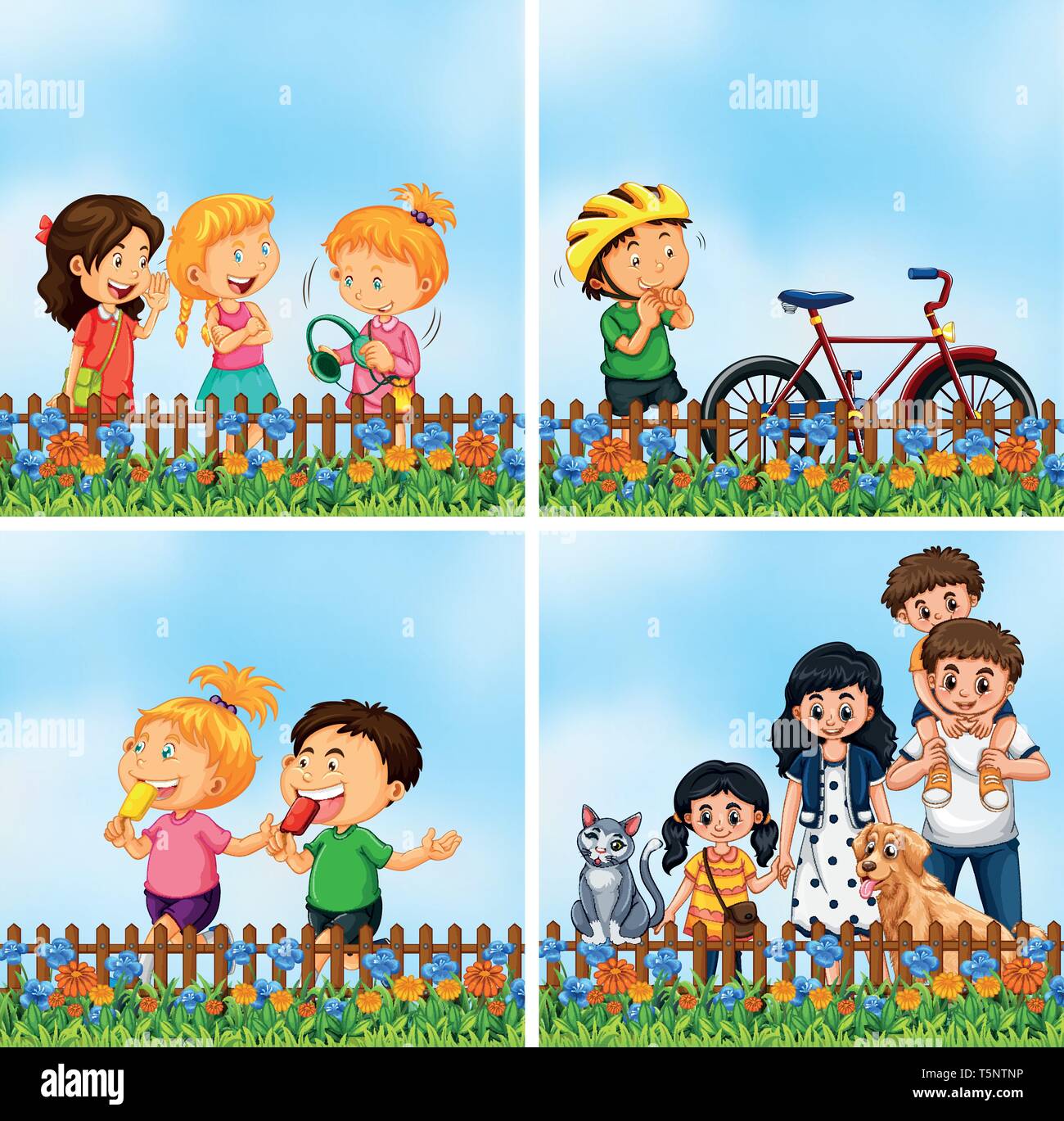 Set of scenes with people illustration Stock Vector Image & Art - Alamy