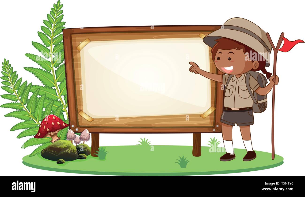 A hiking girl banner illustration Stock Vector Image & Art - Alamy