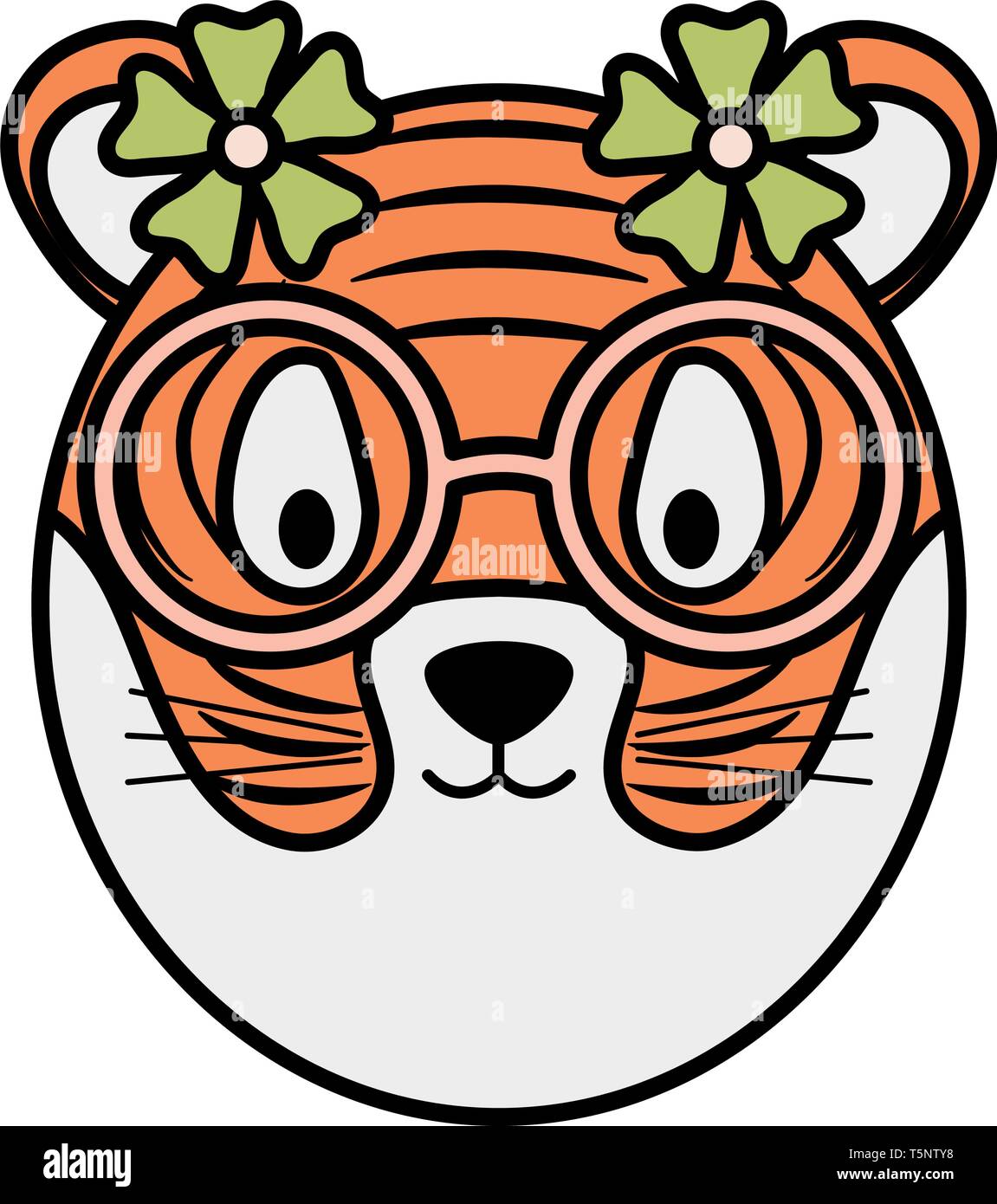 cute female tiger childish character vector illustration design Stock ...