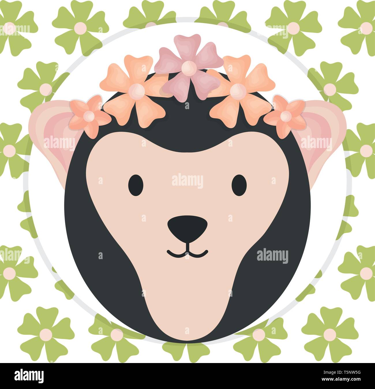 cute female monkey childish character vector illustration design Stock ...