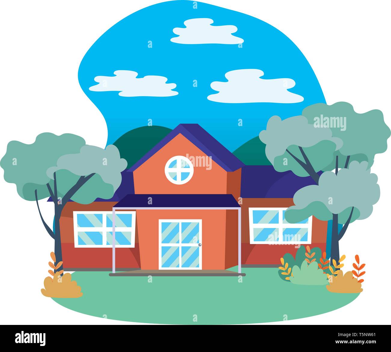 house urban home building cartoon vector illustration graphic design ...