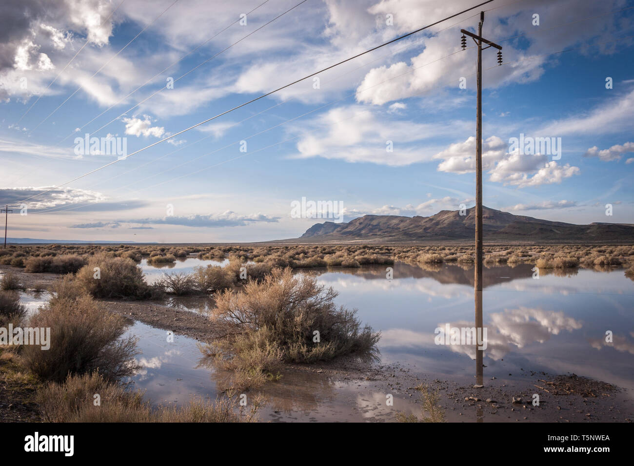 A dramatic landscape from the Great Basin in Oregon in spring during ...