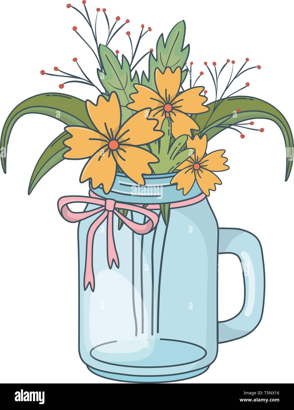 Mason Jar Flower Clip Art