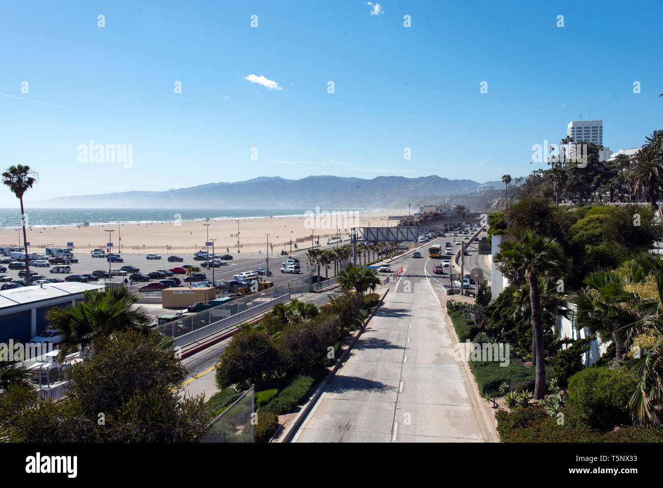 Junction of the Pacific Coast Highway and 10 Freeway in Santa Monica ...