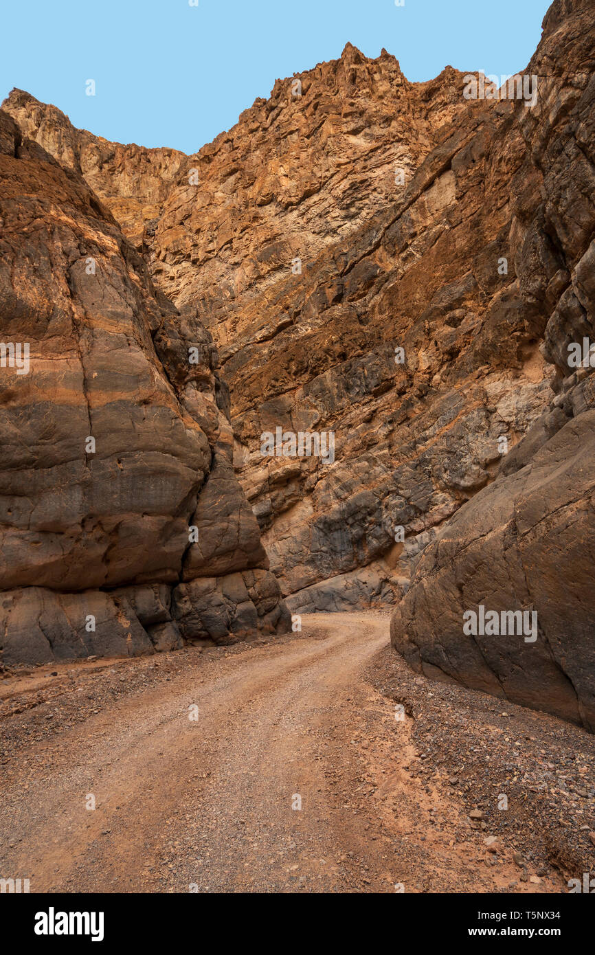 Wilderness Road Through a Steep Canyon in Titus Canyon in Death Valley ...