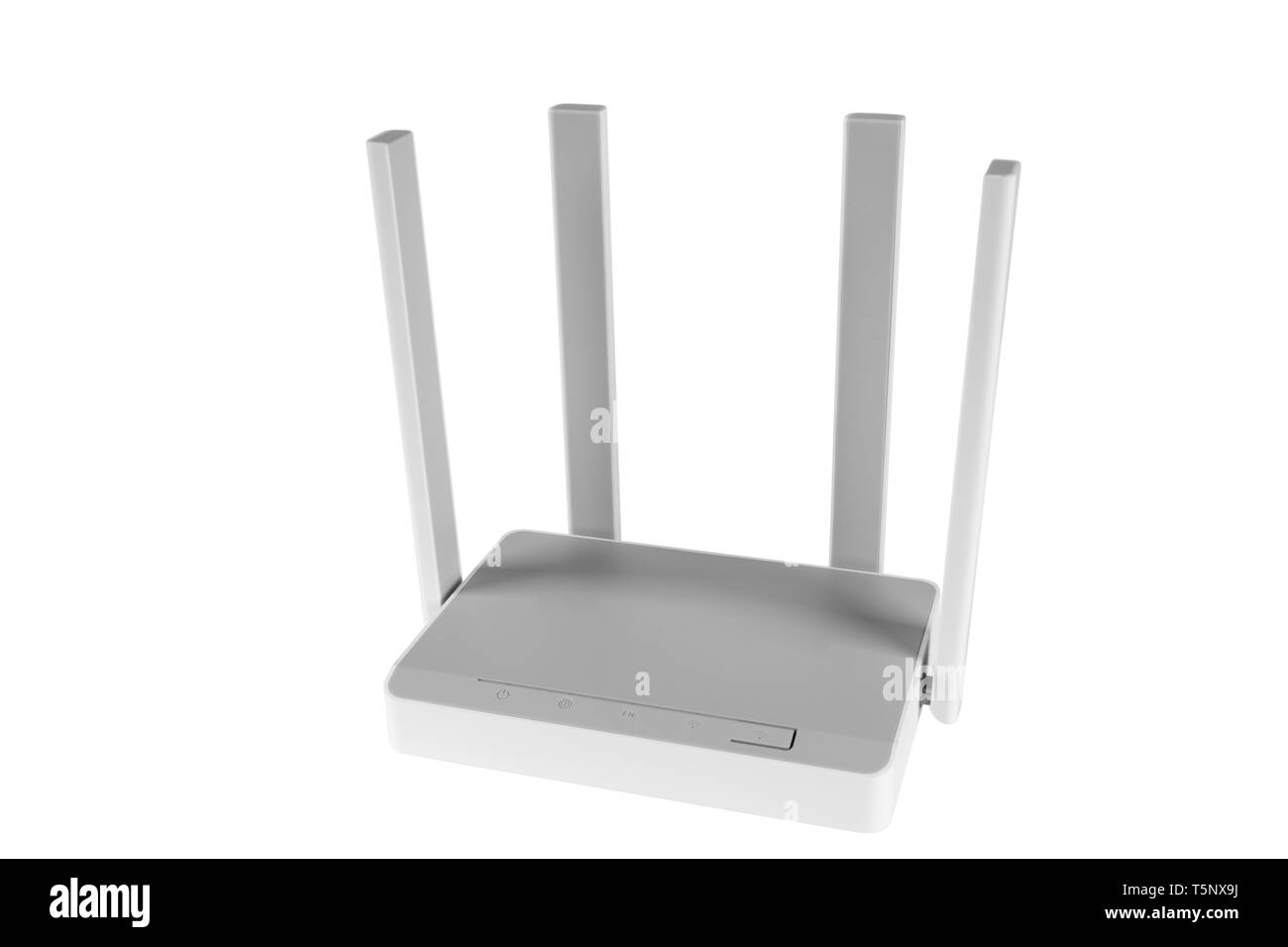 Wireless Wi-Fi router isolated on white background. wifi technology ...