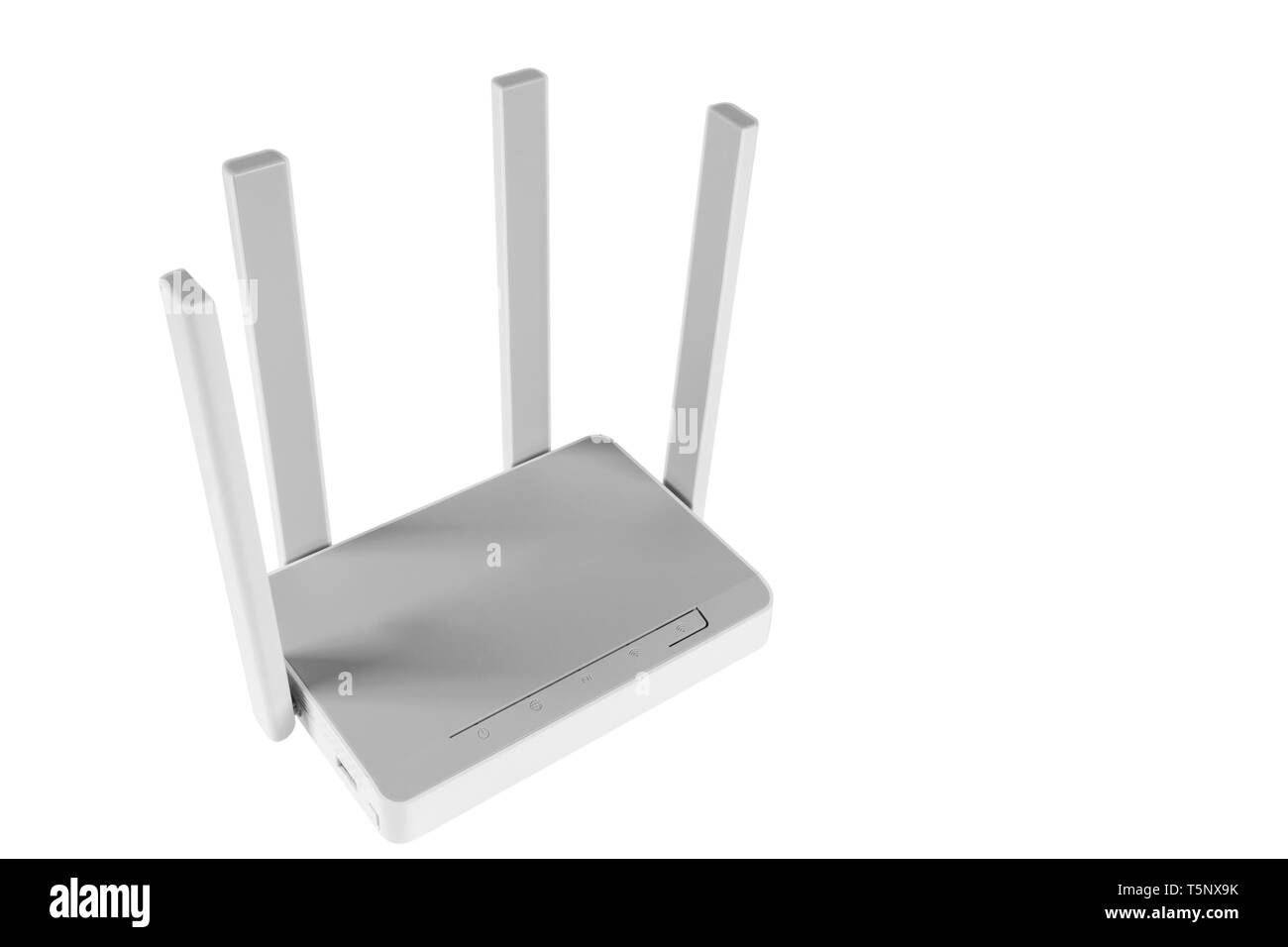 Wireless Wi-Fi router isolated on white background. wifi technology ...