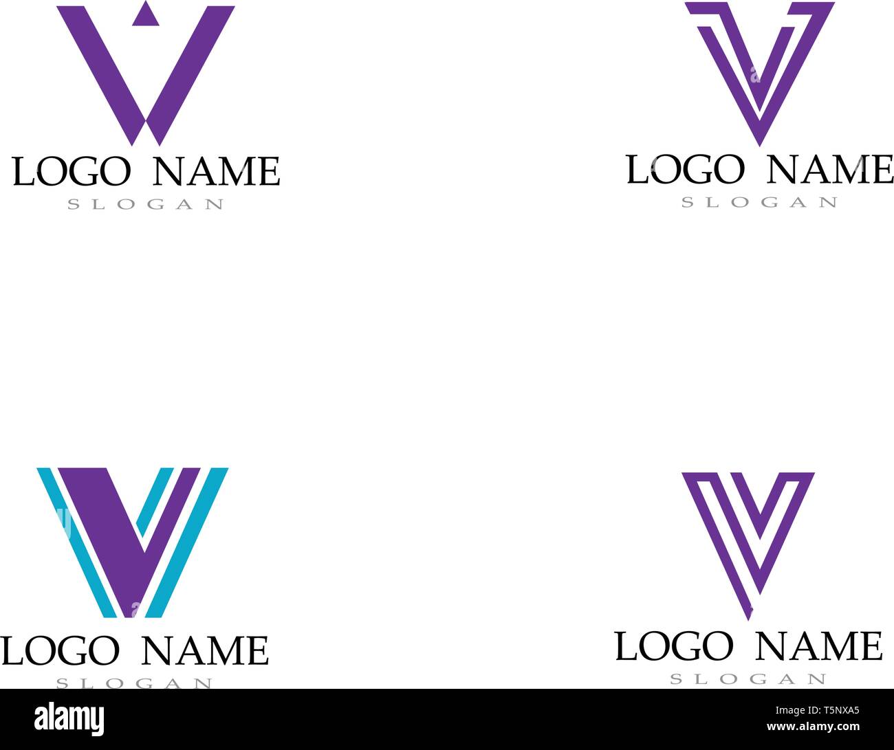 V logo and symbols template icons vector Stock Vector Image & Art - Alamy
