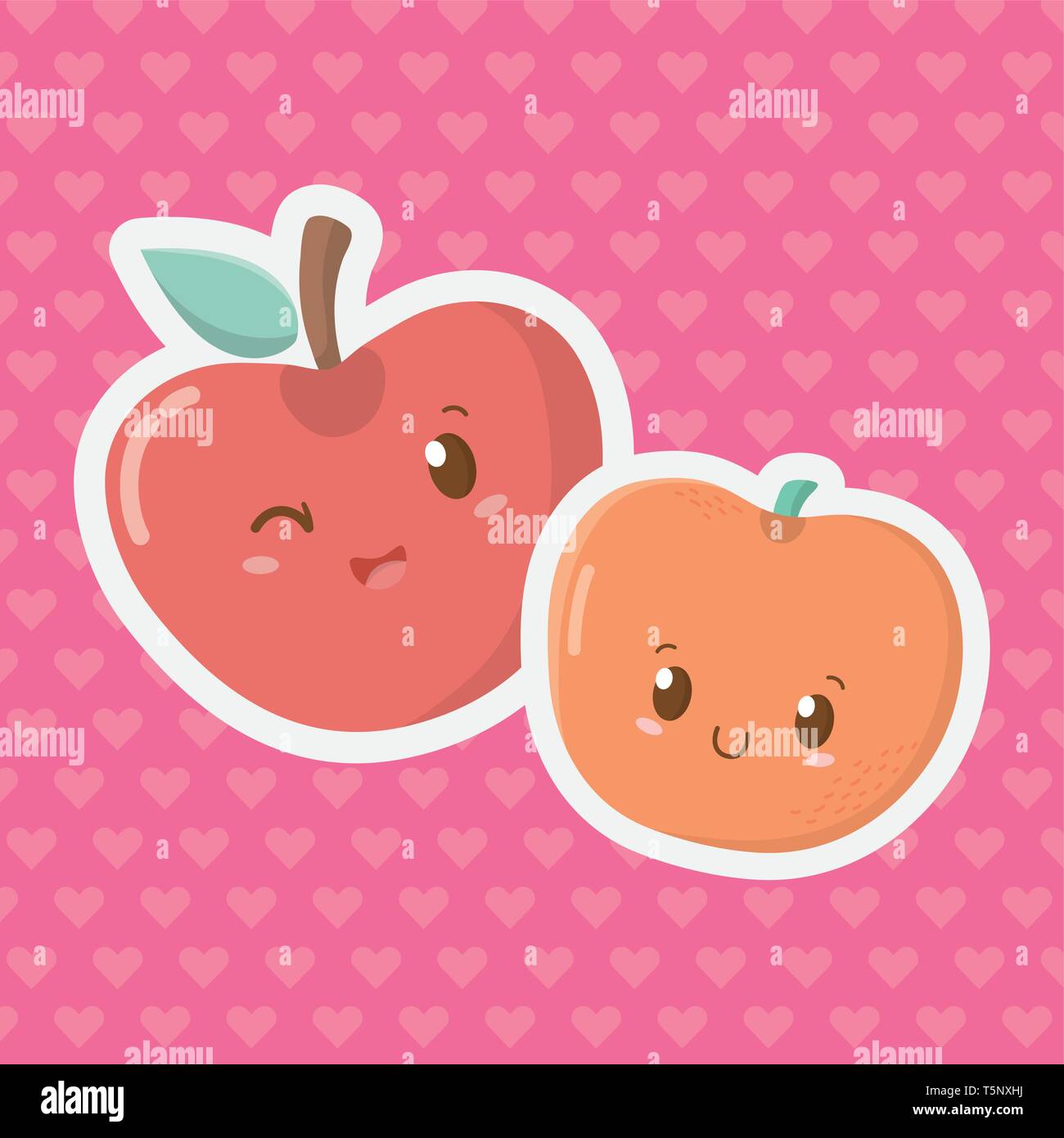 delicious tasty sweet fruits apples cartoon vector illustration graphic ...