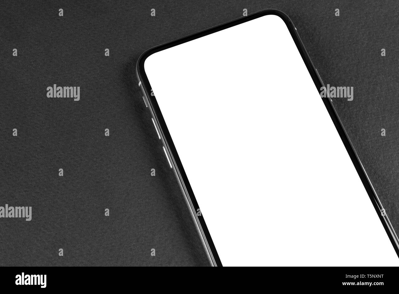 Smartphone with blank screen mock up. Smartphone isolated screen ...