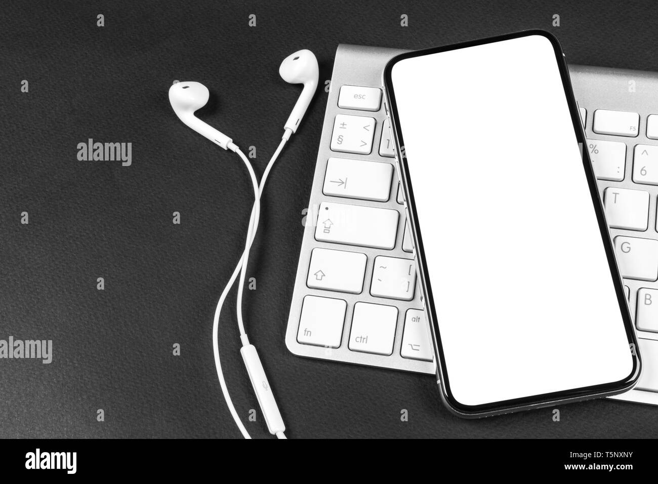 Smartphone with blank screen mock up. Smartphone isolated screen ...