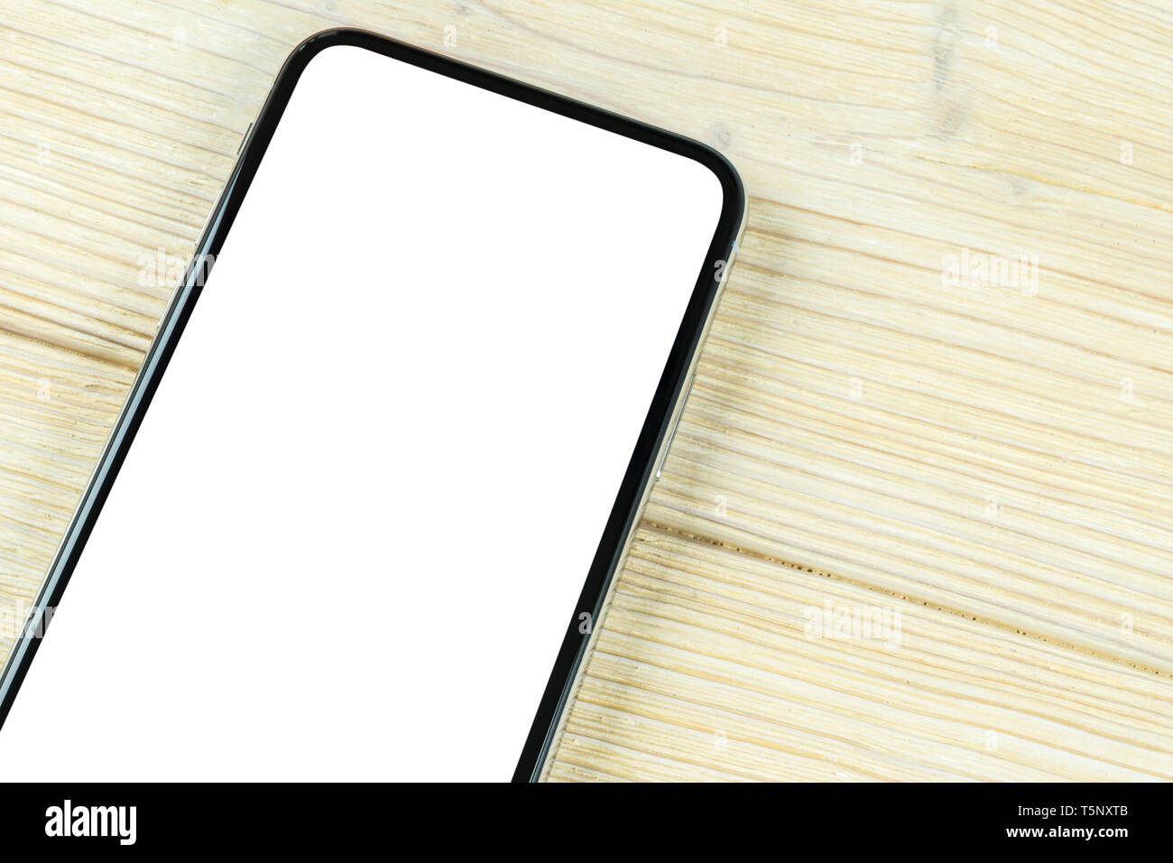 Smartphone with blank screen mock up. Smartphone isolated screen ...