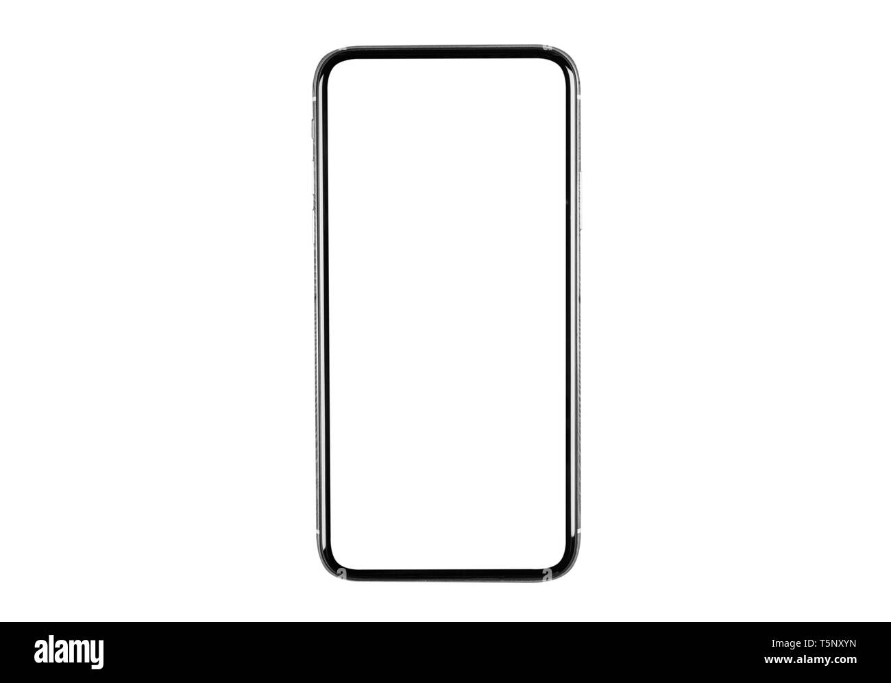 Smartphone with blank screen mock up. Smartphone isolated screen ...