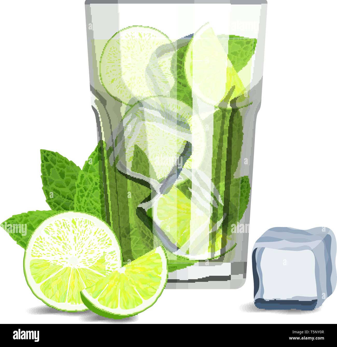 Cocktail ice lemon slices Stock Vector Images - Alamy
