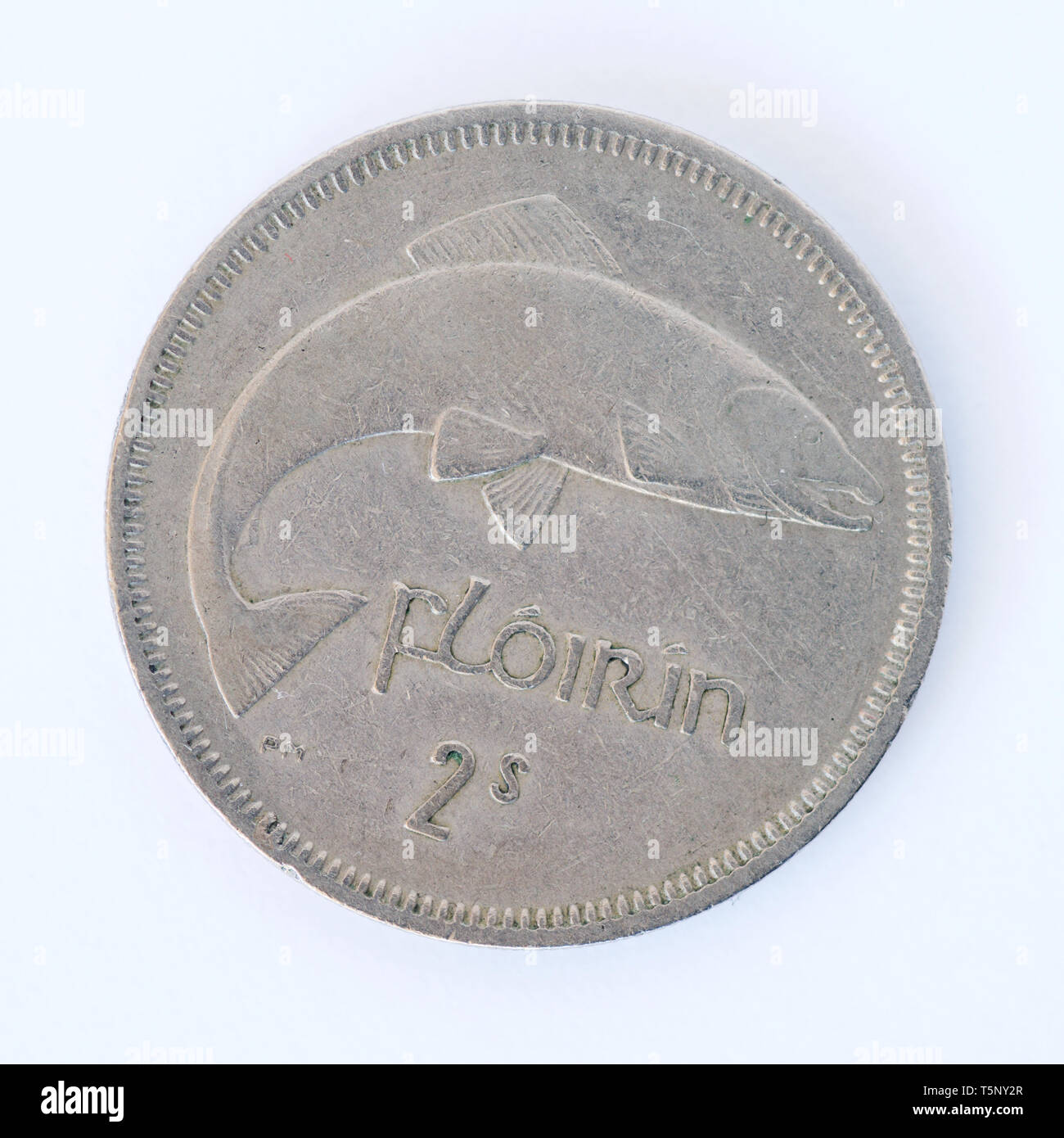 Irish two shilling coin - 1963 Stock Photo - Alamy