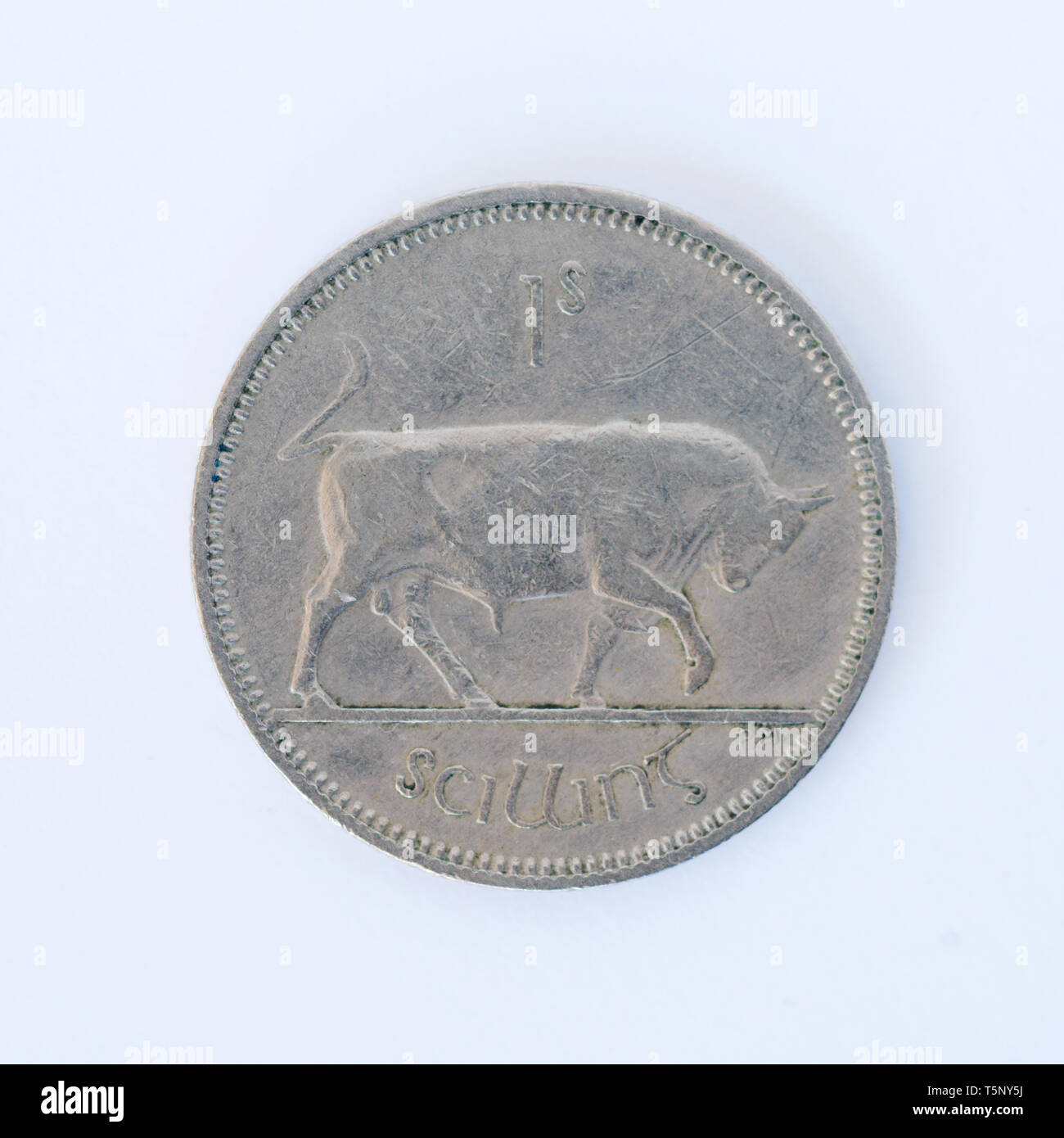 Irish one shilling coin - 1959 Stock Photo - Alamy