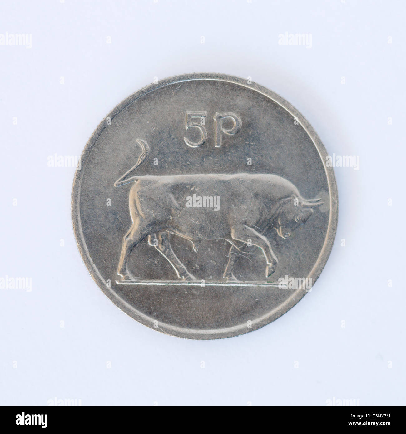 Irish 5 pence coin - 1976 Stock Photo - Alamy