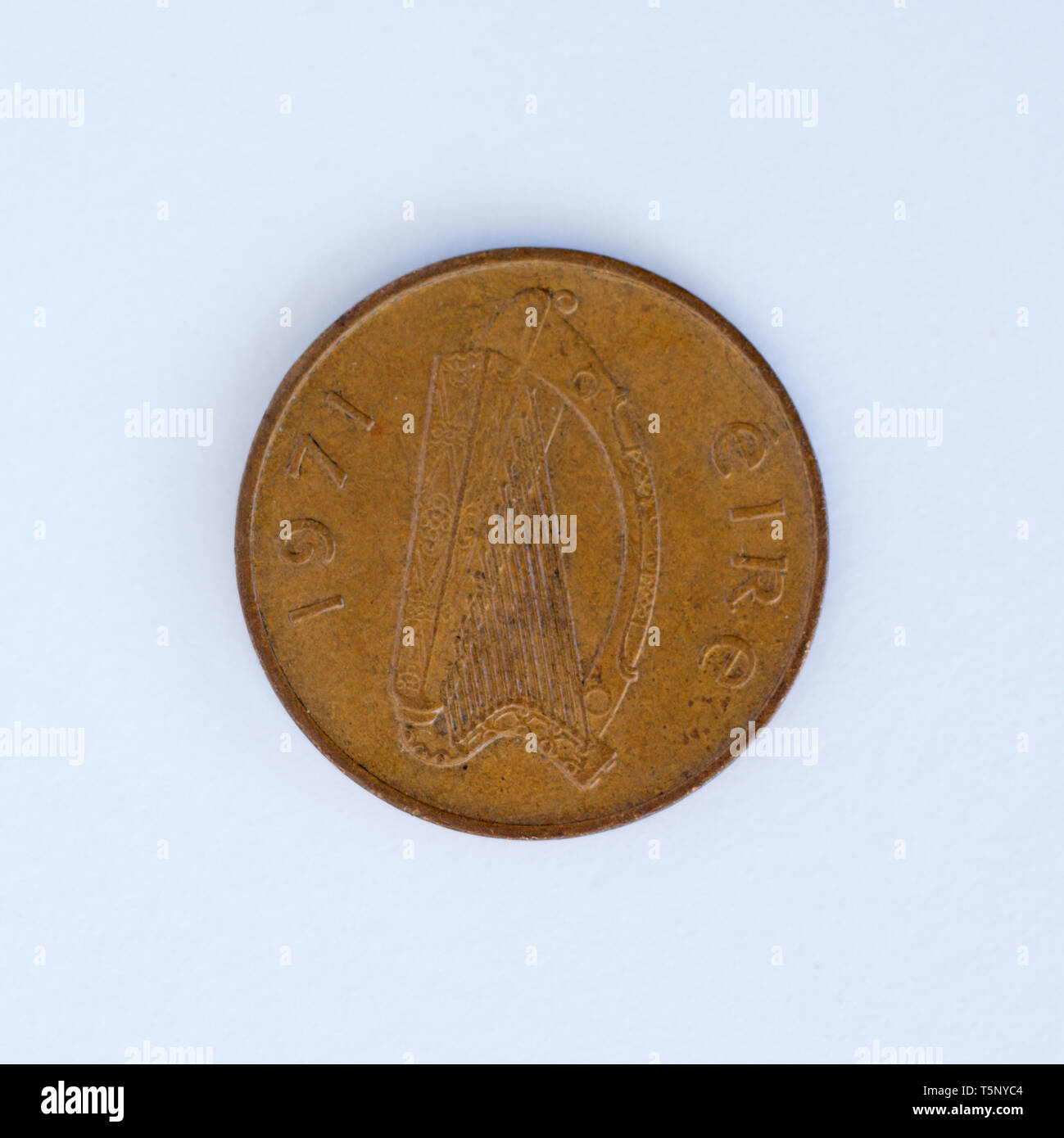 Irish 1 pence coin - 1971 Stock Photo - Alamy