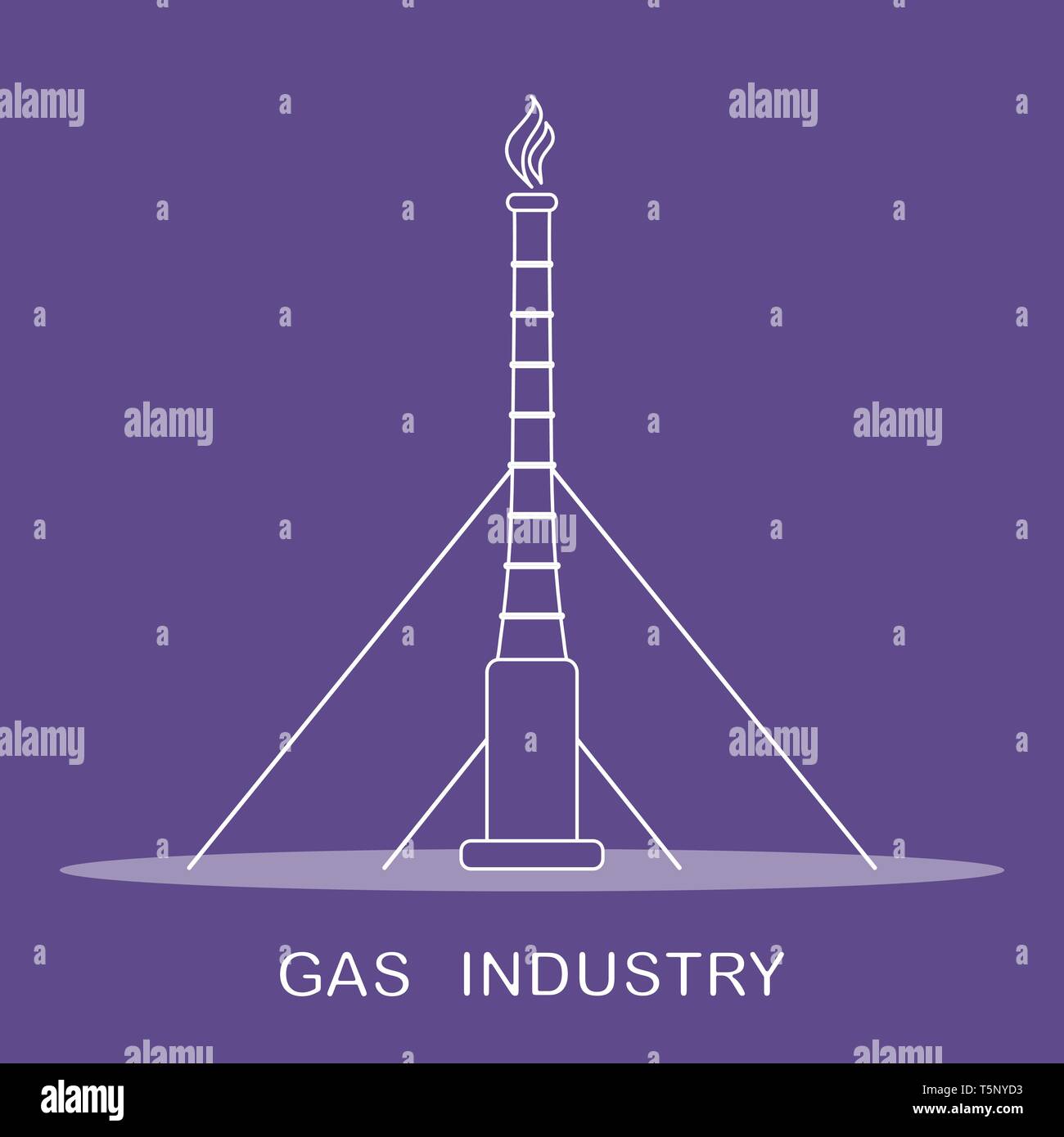Vector illustration with equipment for gas production. Gas industry ...