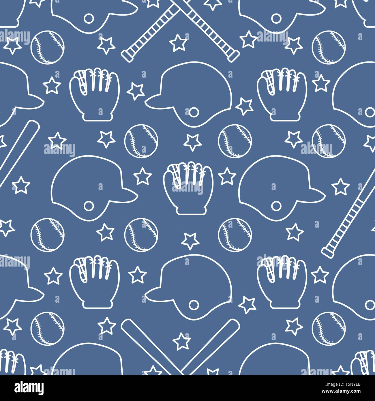 Vector seamless pattern with baseball bats, ball, helmet, baseball ...