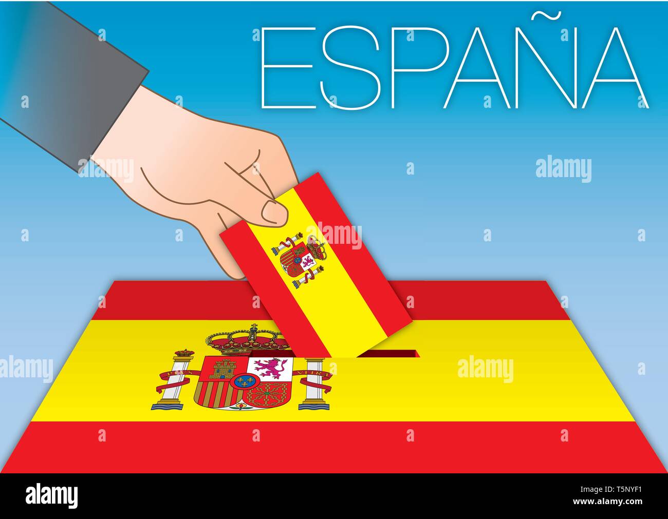 Spain, elections, ballot box with flag Stock Vector Image & Art - Alamy