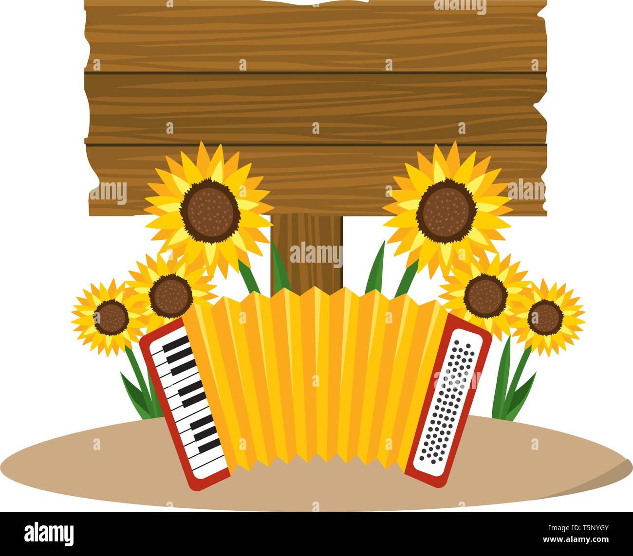 wooden sign frame with farm country style elements cartoon vector ...