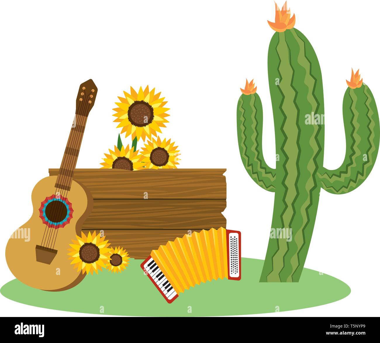 wooden sign frame outdoor farm scene cartoon vector illustration ...