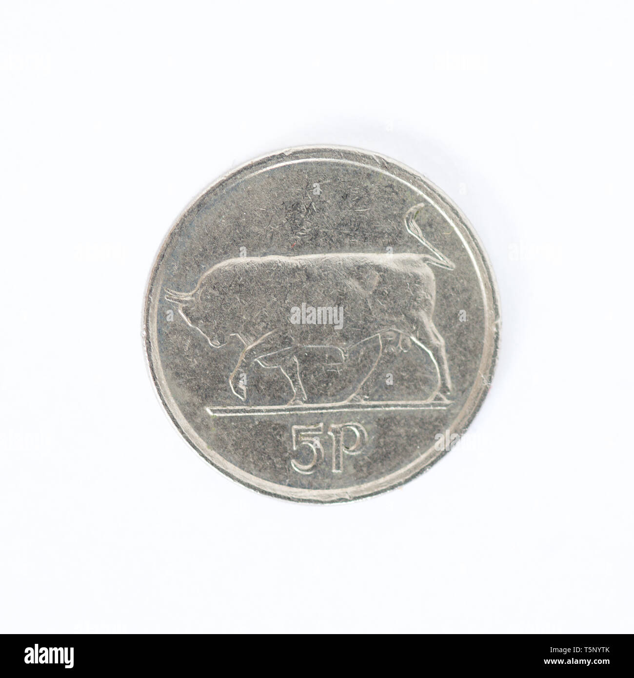 Irish 5 pence coin - 1993 Stock Photo - Alamy