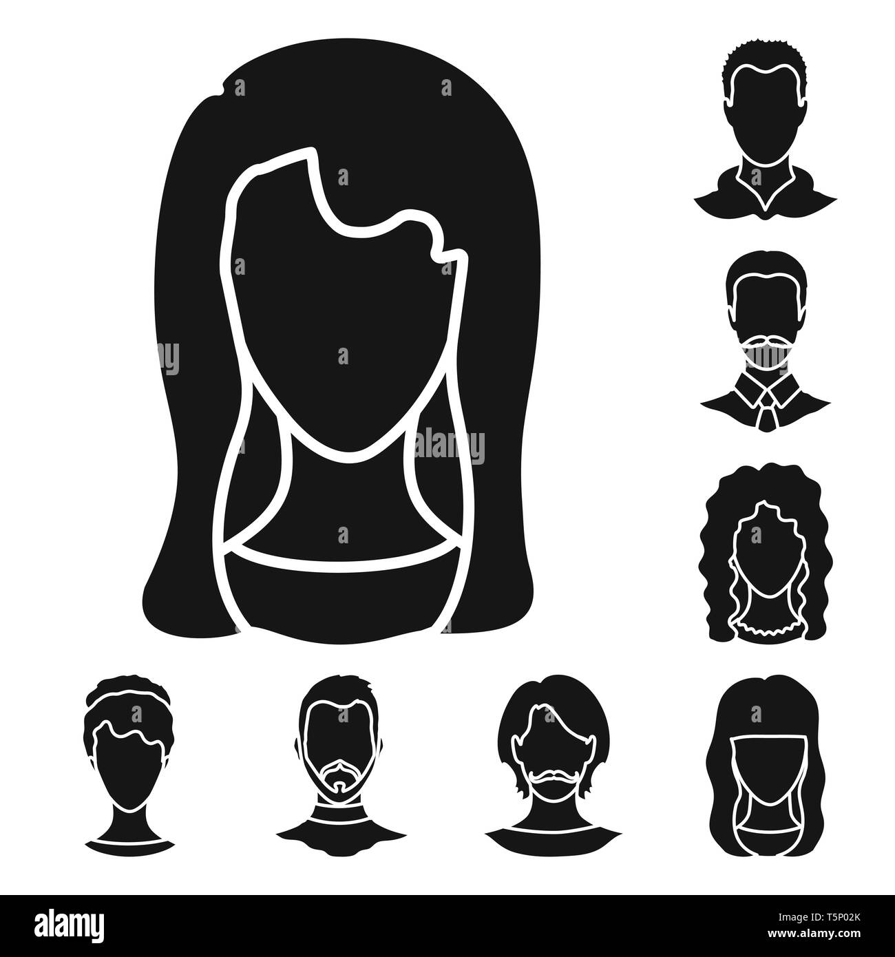 Vector illustration of character and profile logo. Set of character and ...