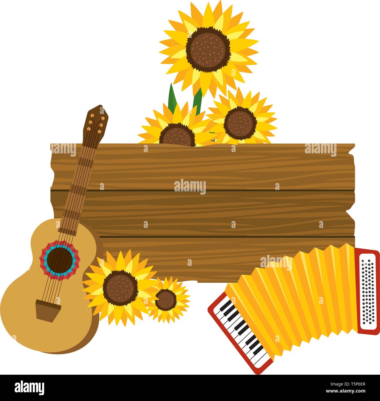 wooden sign frame with farm country style elements cartoon vector ...