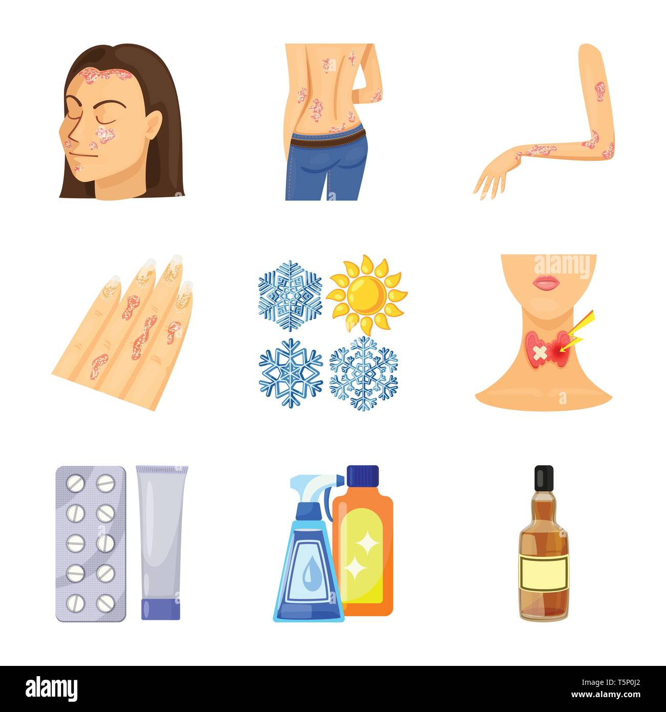 Psoriasis Snowflake Endocrine Pill Chemical Bottle Skin Dermatitis Body