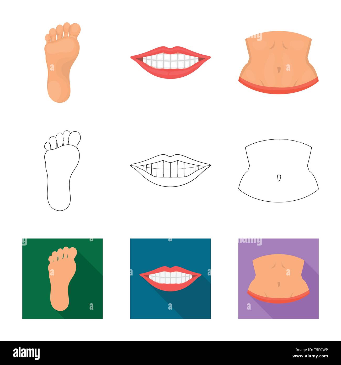 Isolated object of body and part icon. Collection of body and anatomy ...