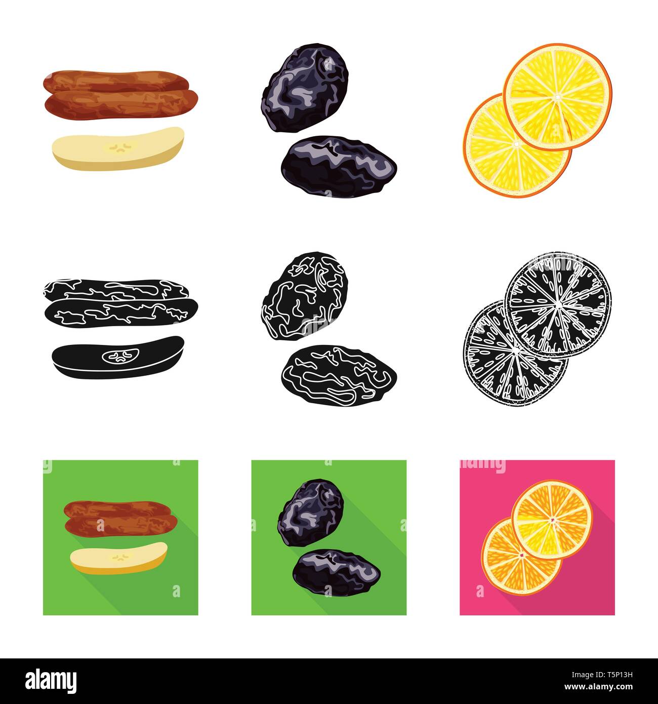 Vector design of food and raw symbol. Set of food and nature vector ...